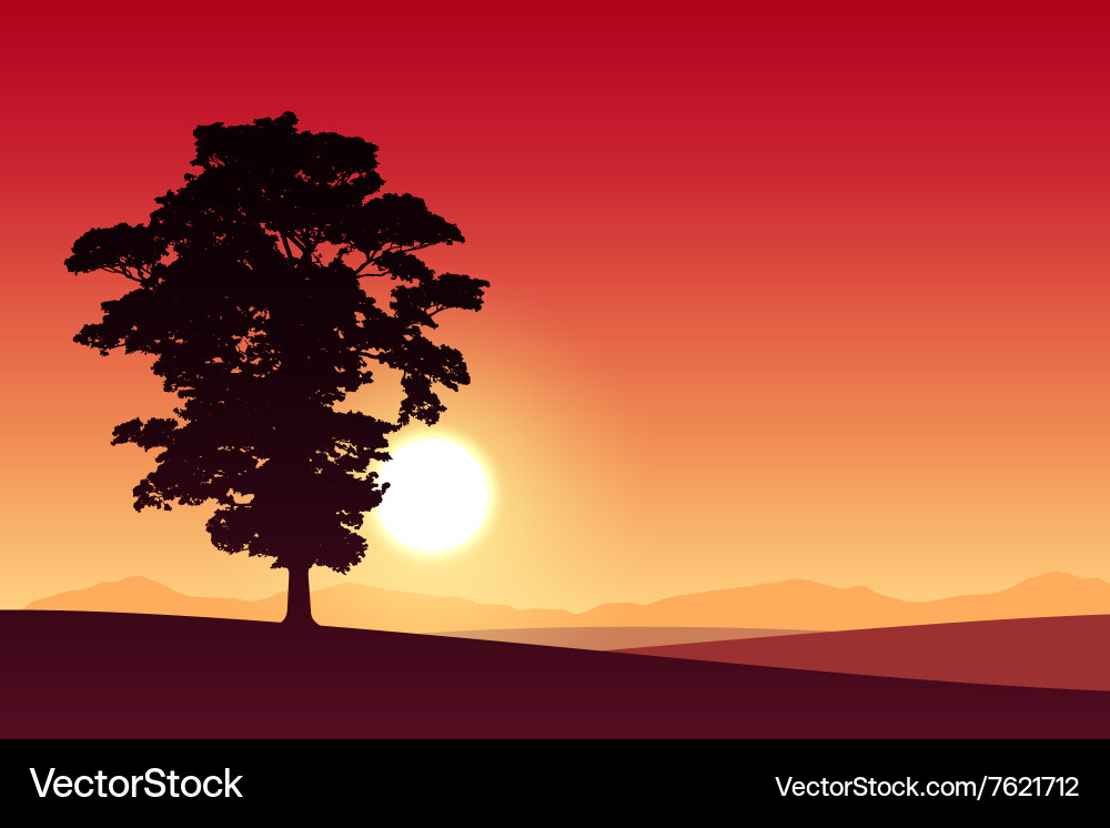 Lone tree Royalty Free Vector Image - VectorStock