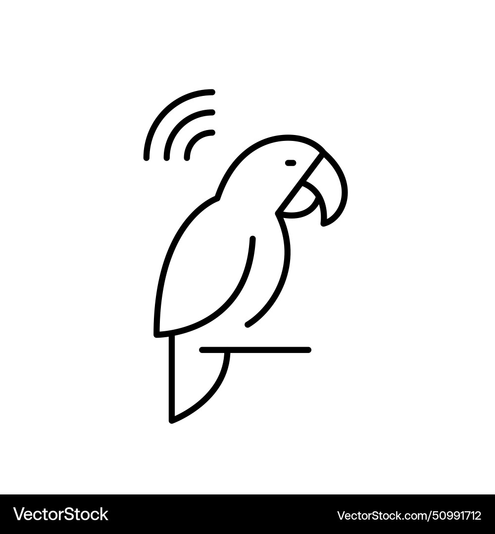 Parrot and wireless connection symbol tracking Vector Image