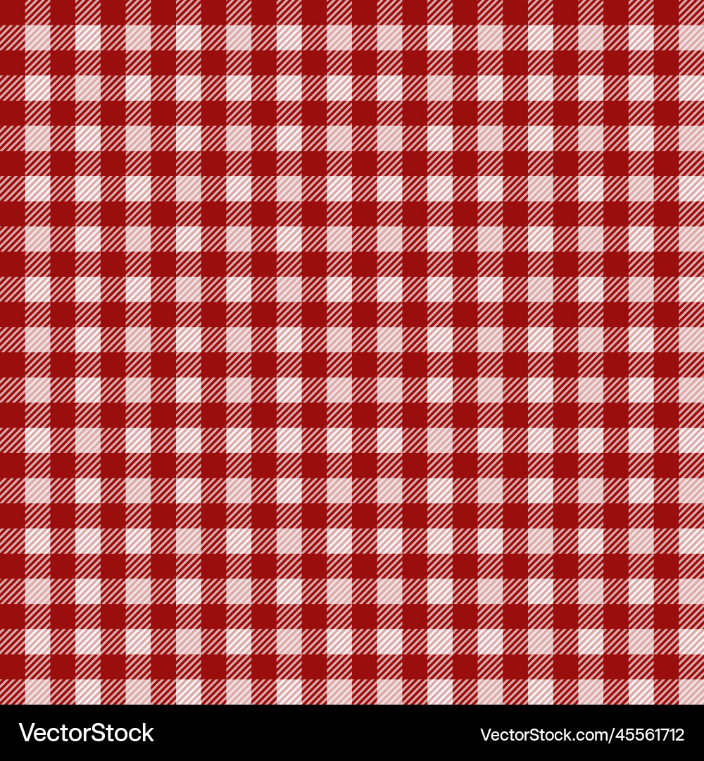 Red gingham plaid pattern Royalty Free Vector Image