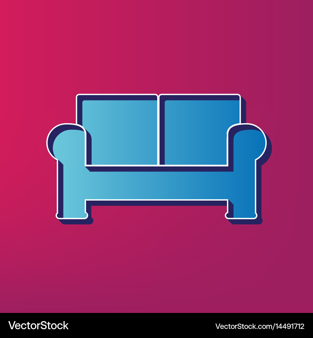 Sofaschild blau 3d bedruckt Lizenzfreies Vektorbild