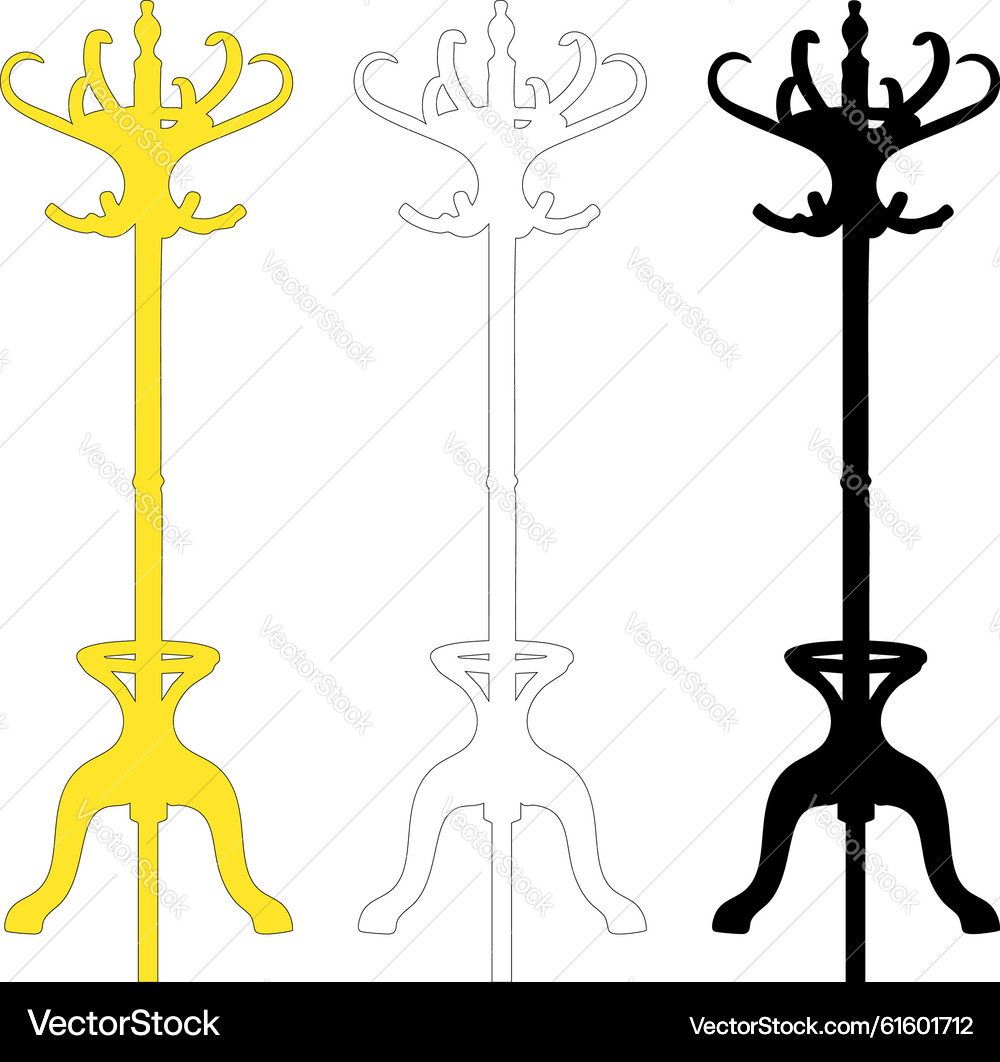 Vintage Coat Rack Stand - Yellow – Royalty-Free Vector | VectorStock