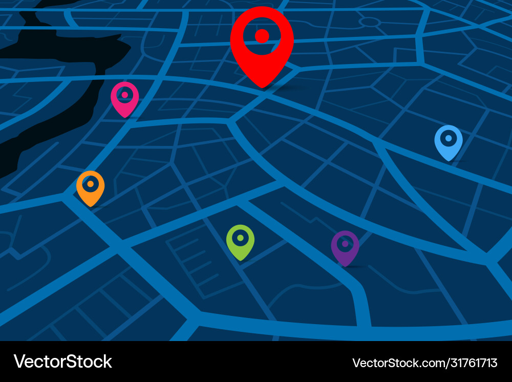 3d map with gps destination point 006 Royalty Free Vector