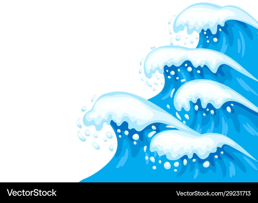 Background with waves and sea foam Royalty Free Vector Image