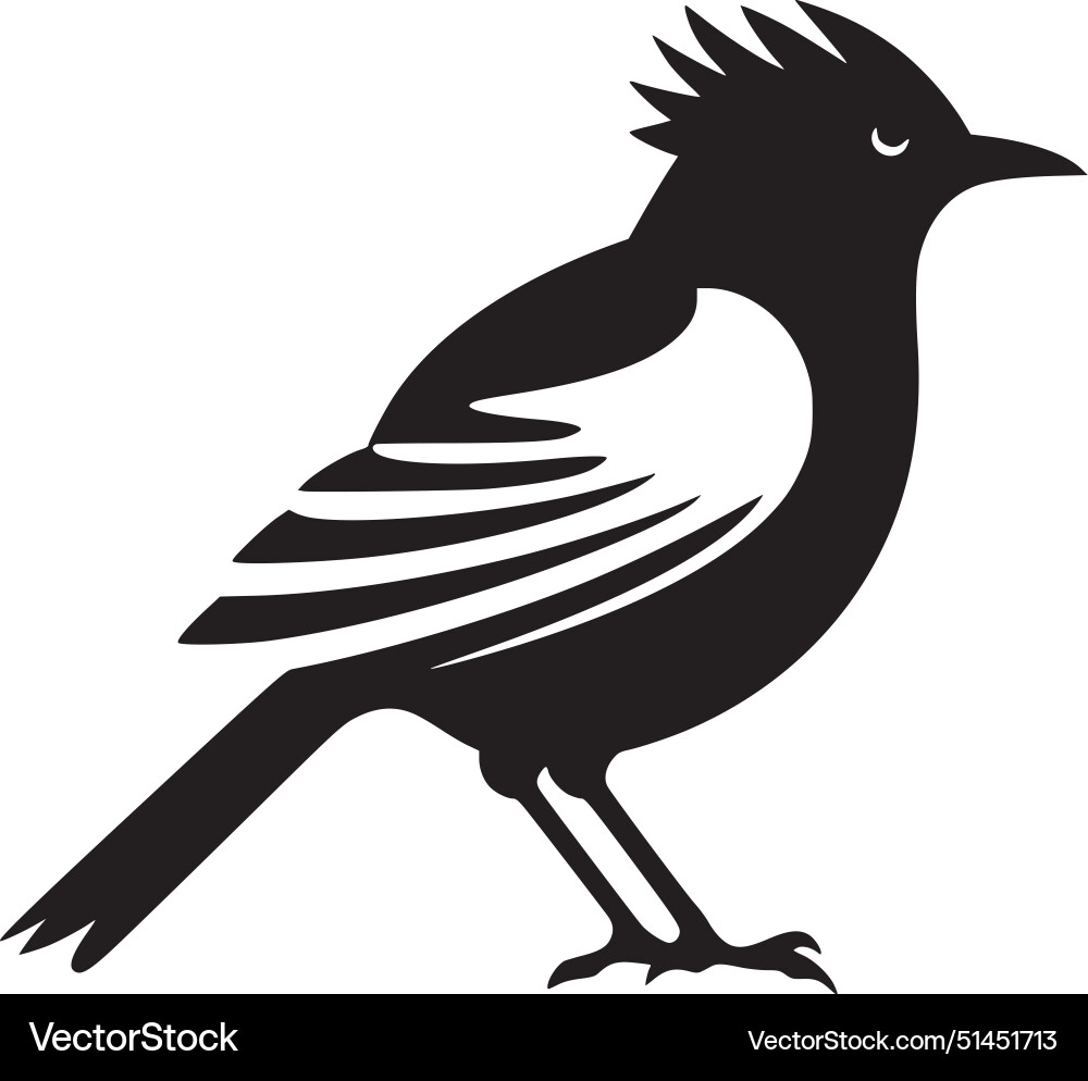 Bird - black and white Royalty Free Vector Image