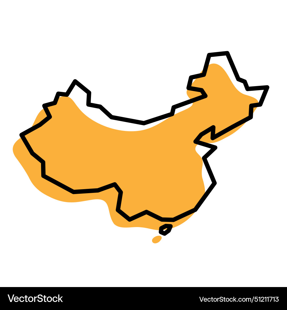 China simplified map Royalty Free Vector Image