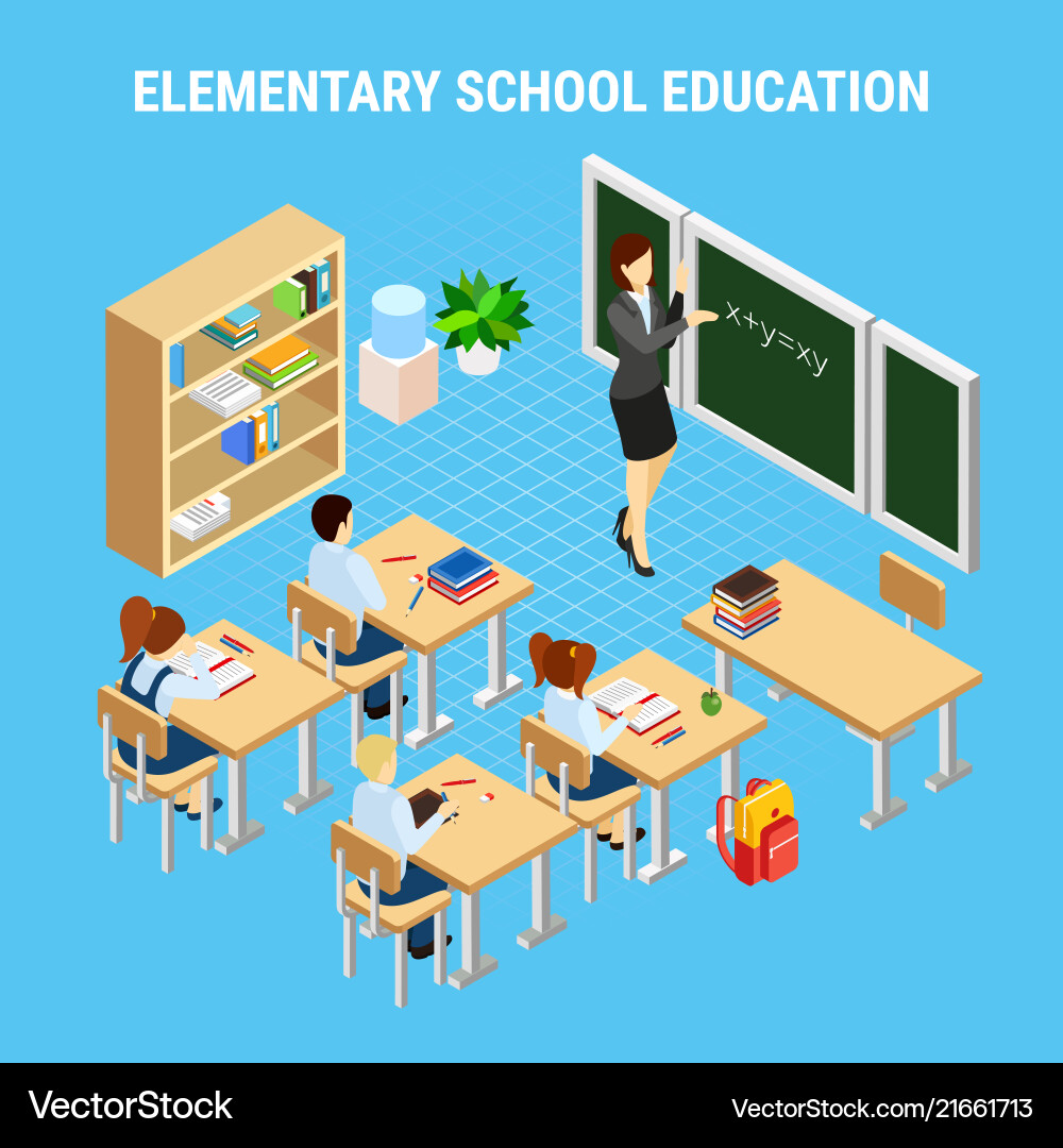 Education isometric concept Royalty Free Vector Image