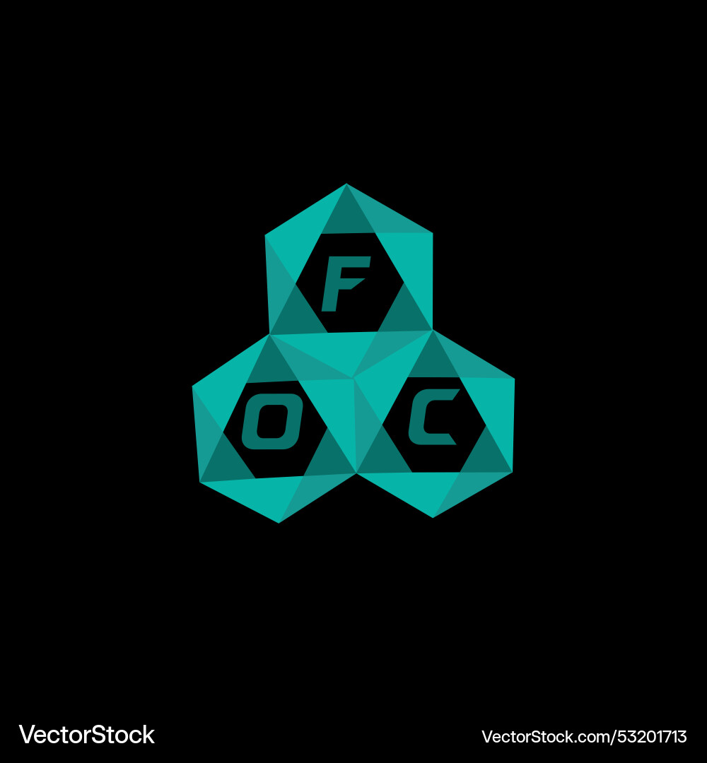 Foc creative minimalist letter logo unique Vector Image