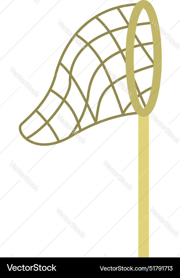 Green butterfly net standing up with white Vector Image