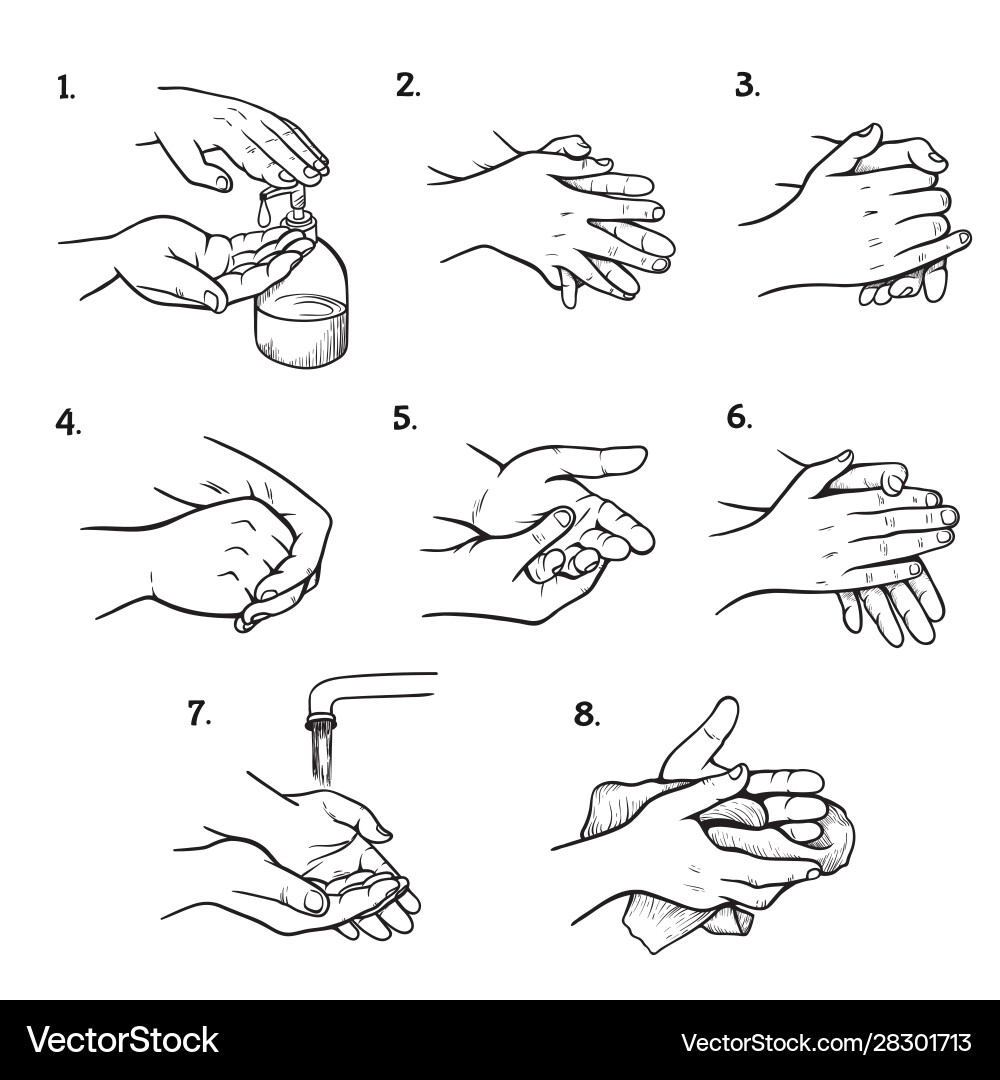 Hand Wash Clipart Black And White