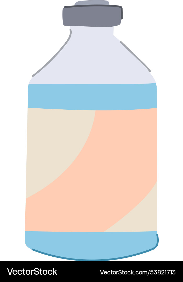 Immunity vaccine vial cartoon Royalty Free Vector Image