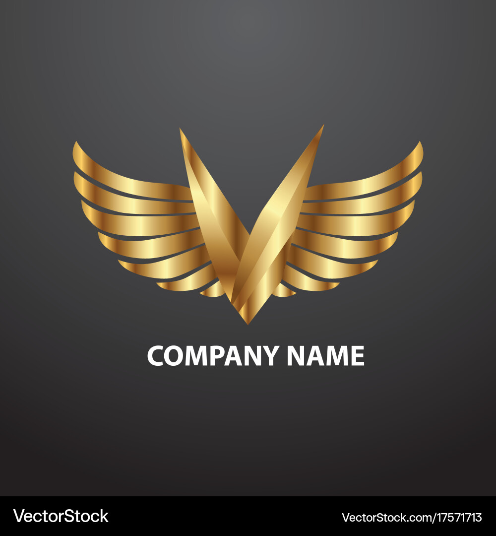 Logo v angel Royalty Free Vector Image - VectorStock