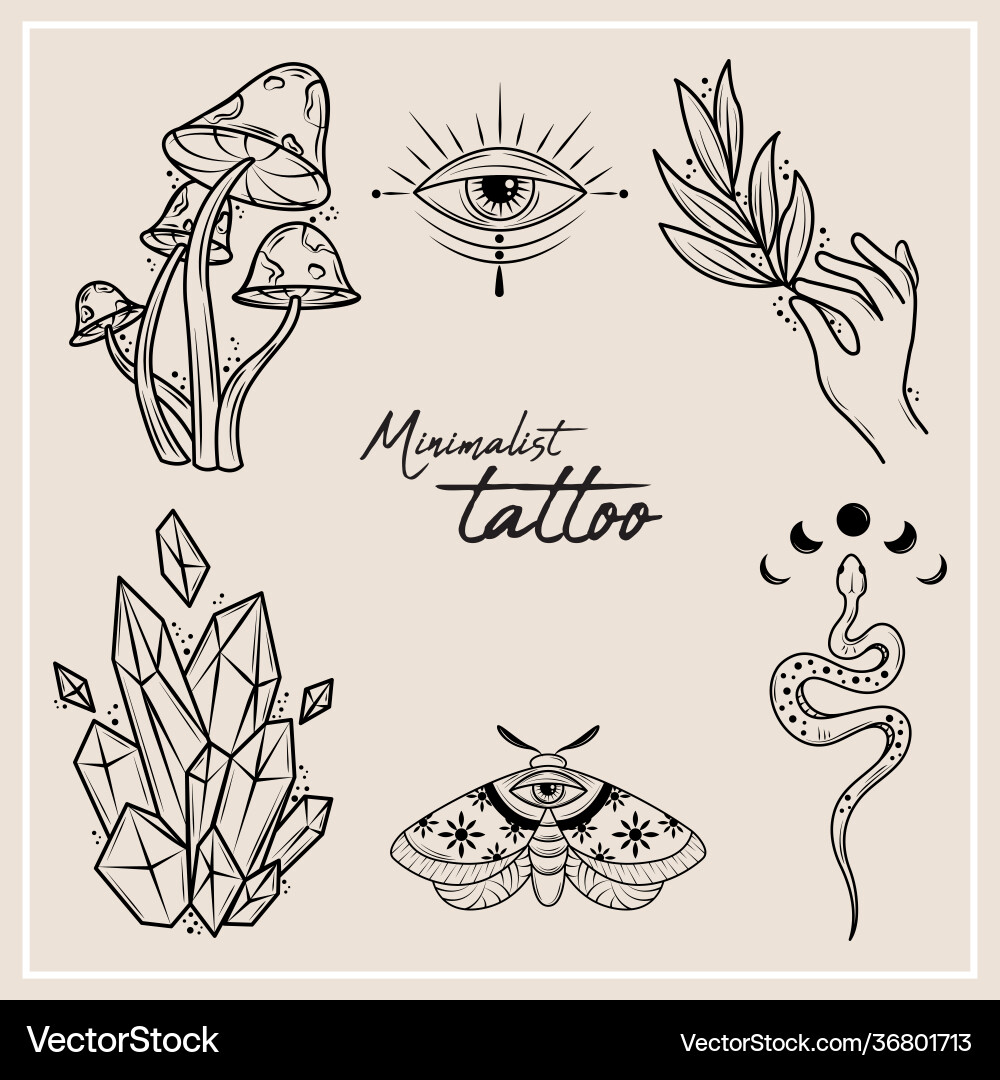 Minimal line art tattoo | Orangetattooshop.com