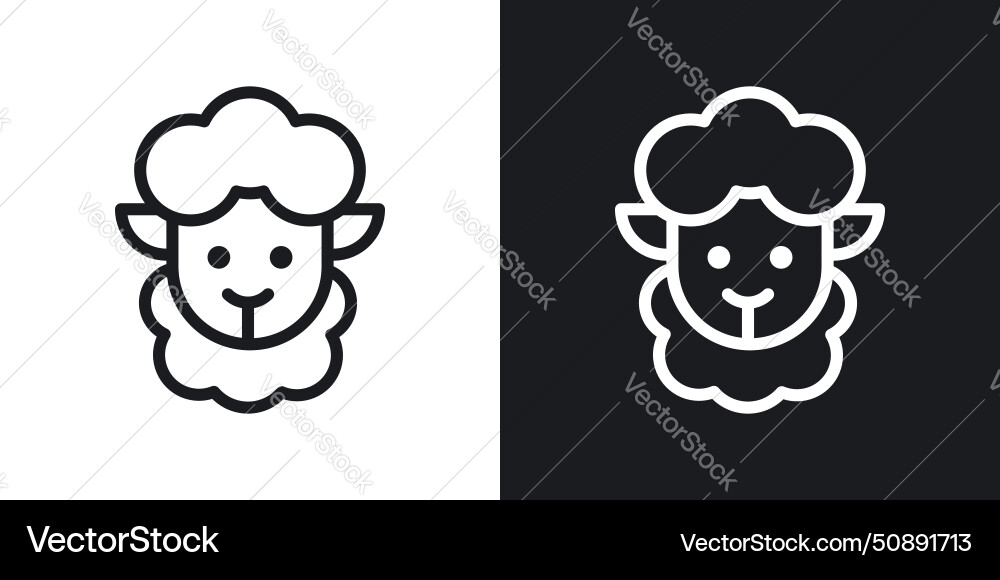 Sheep icon set animal face symbol Royalty Free Vector Image