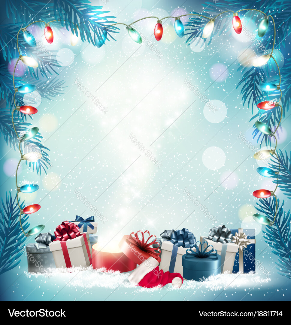 Christmas holiday background with gift boxes – Royalty-Free Vector ...