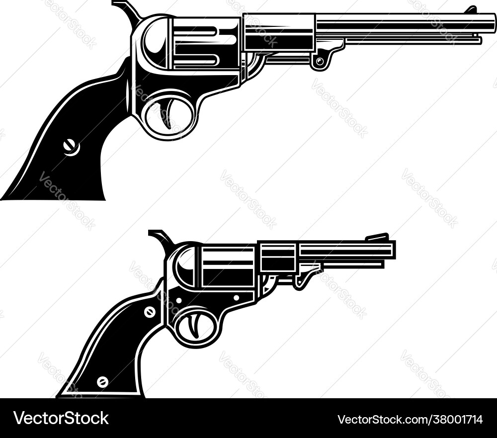 Cowboy revolvers design element for logo label Vector Image