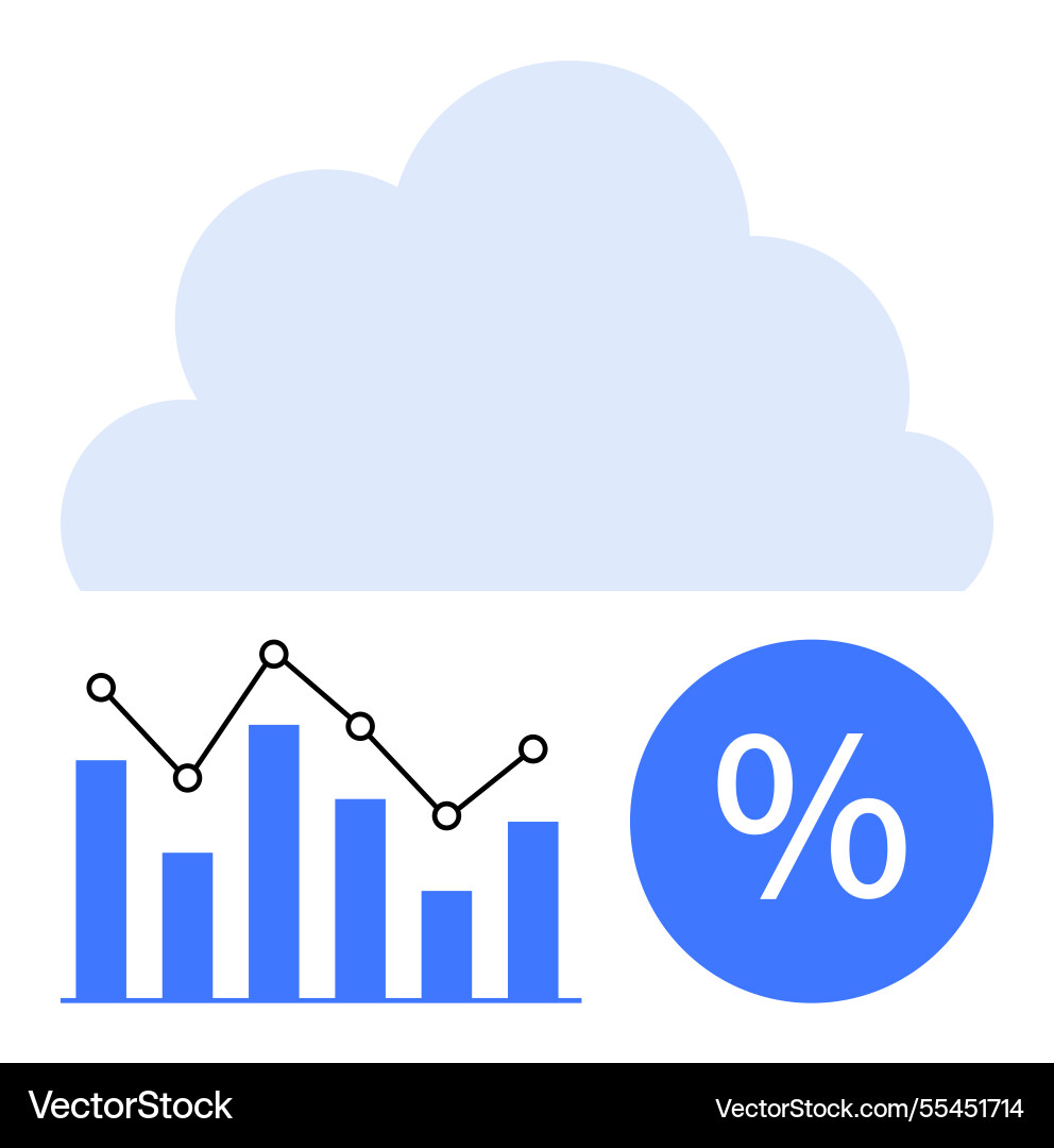 Datenanalyse Visualisierung mit Cloud-Speicher Vektorbild