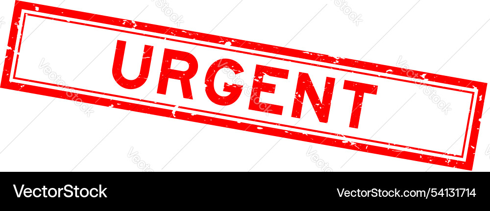 Grunge red urgent word square rubber seal stamp Vector Image