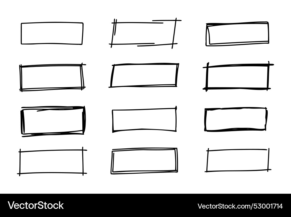 Hand drawn doodle rectangle frames grungy Vector Image Hand drawn doodle rectangle frames grungy Vector Image