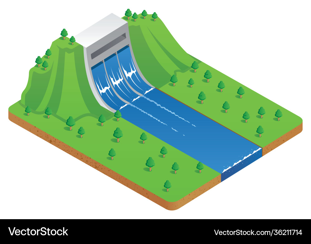 Hydro energy plant Royalty Free Vector Image - VectorStock