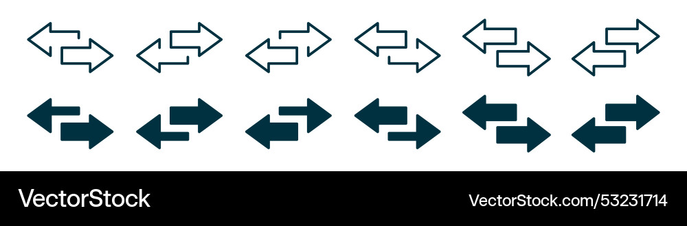 Left right arrows icon and transfer Royalty Free Vector