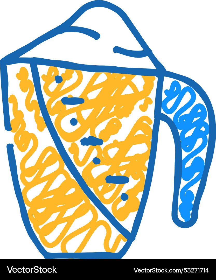 Measuring cup with detergent icon doodle Vector Image