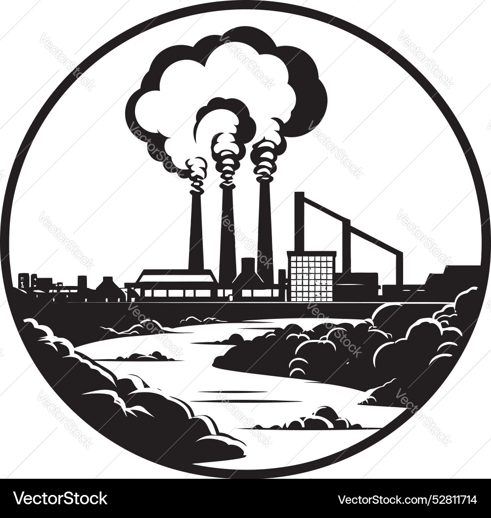 Murky mist emblem river pollution design polluted Vector Image