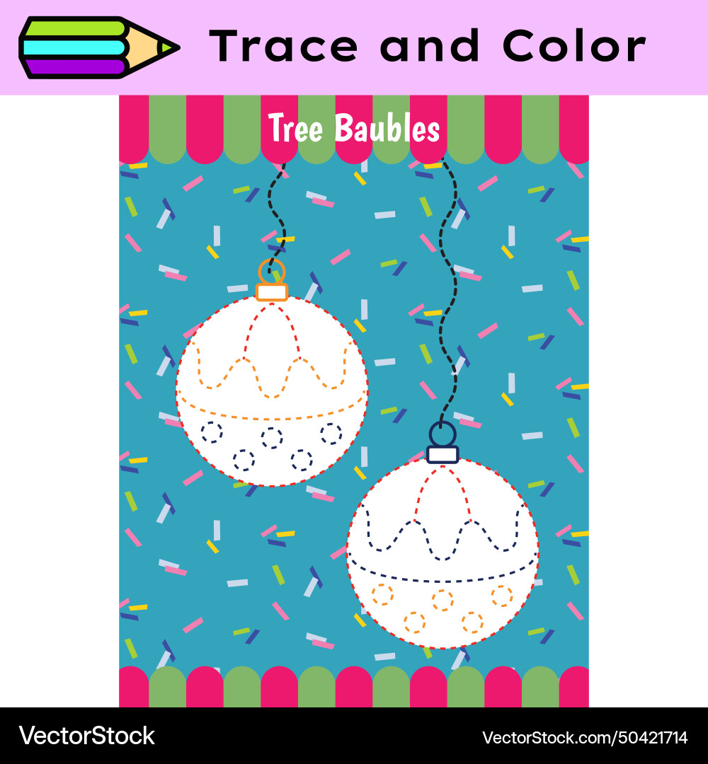 Pen tracing lines activity worksheet for children Vector Image