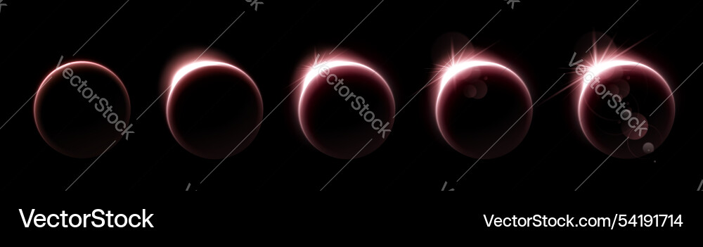 Solar or lunar eclipse phase sprite sheet Vector Image