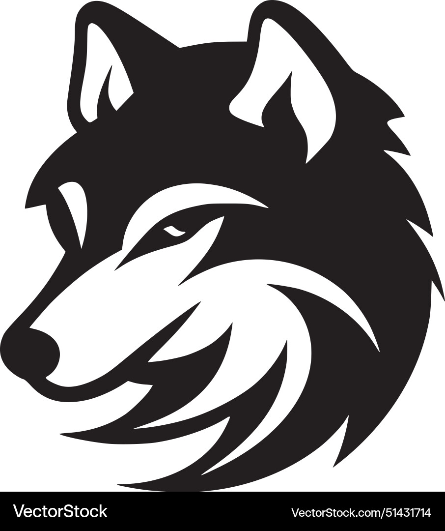 Wolf - minimalist and flat logo Royalty Free Vector Image