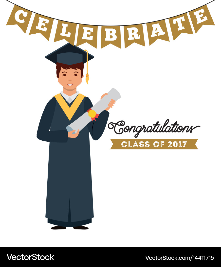 Academic graduation design Royalty Free Vector Image