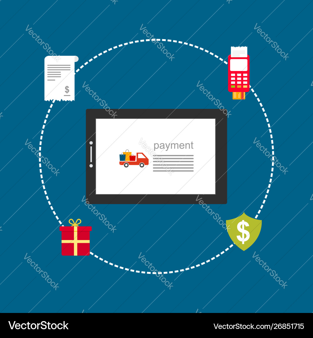 Concept online and mobile payments for web page Vector Image