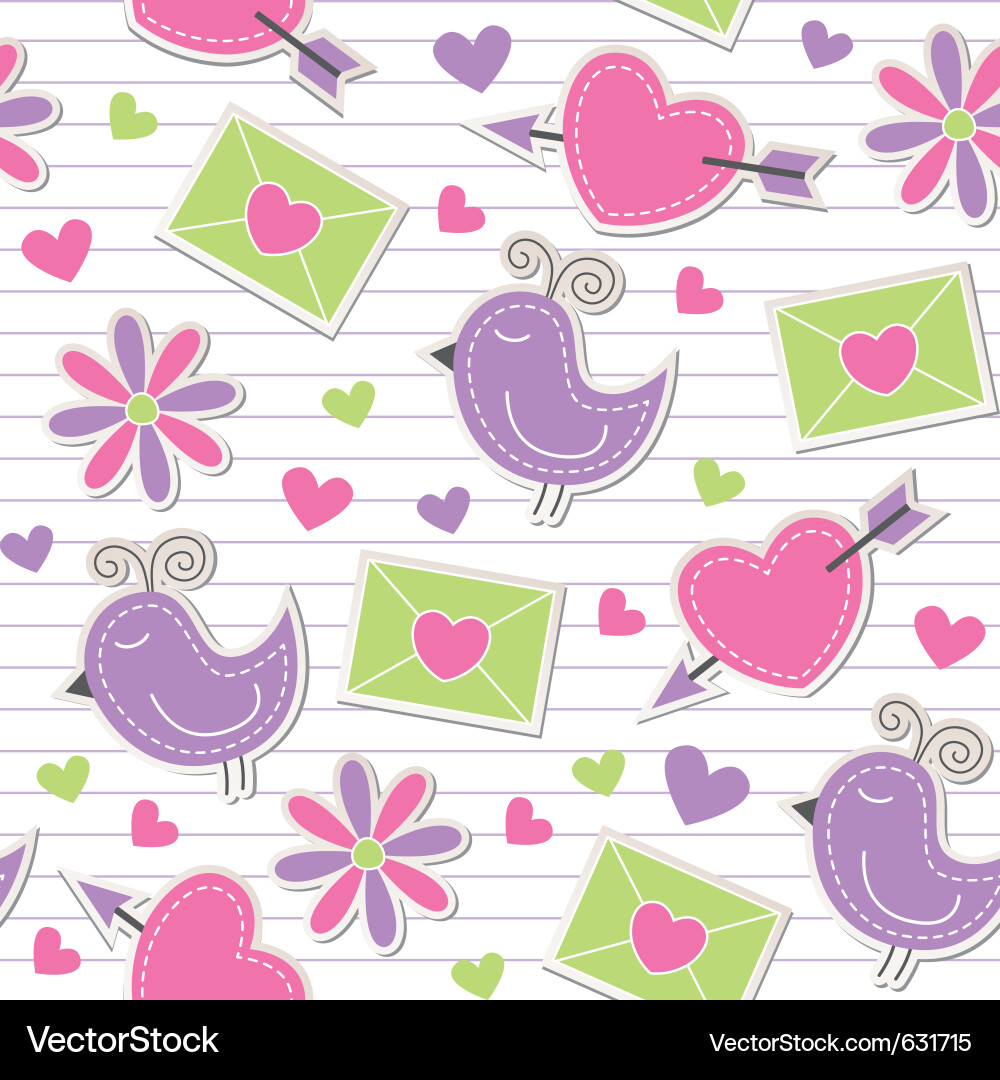 Cute romantic pattern Royalty Free Vector Image