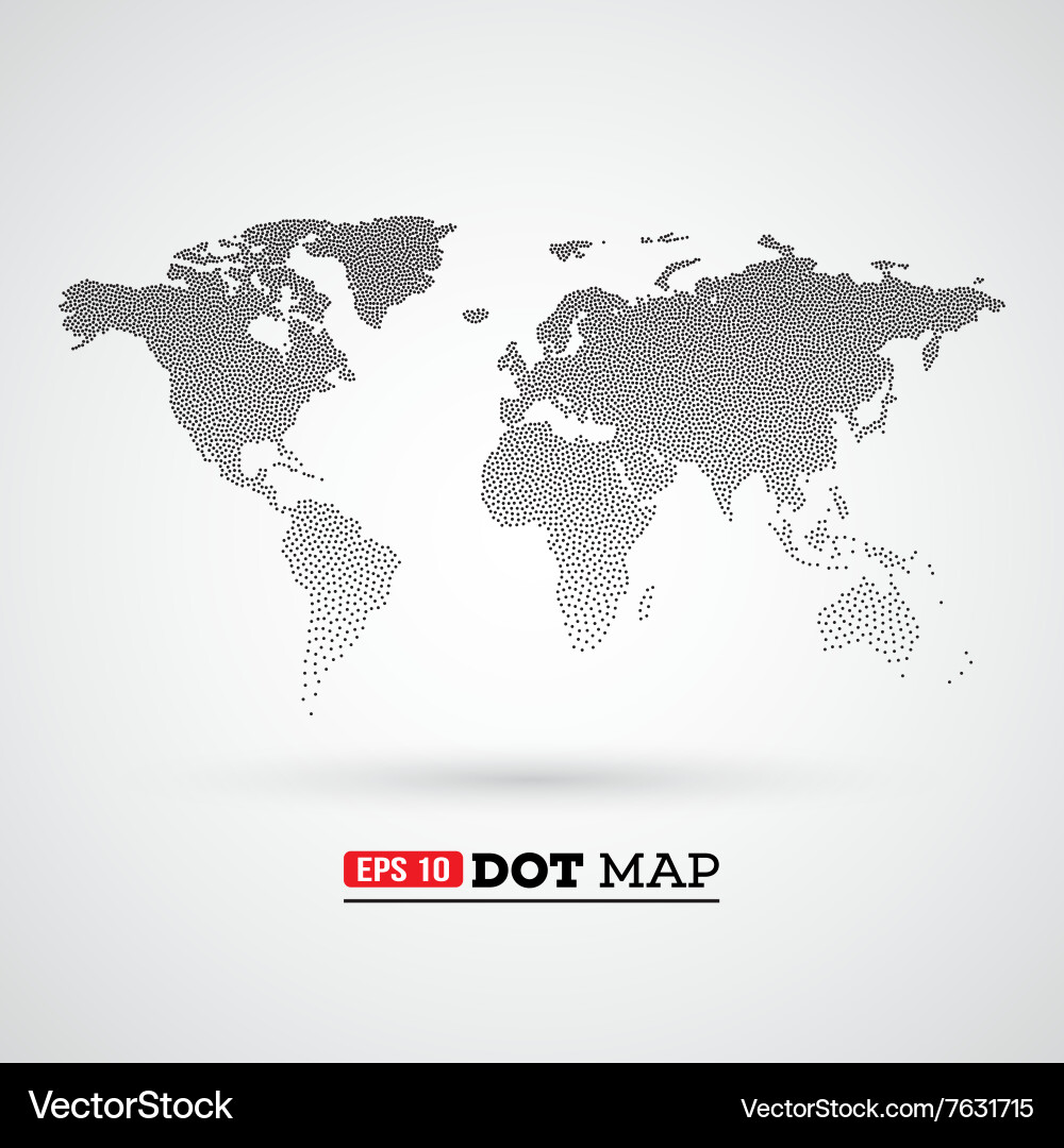 Dotted World Map Royalty Free Vector Image - VectorStock