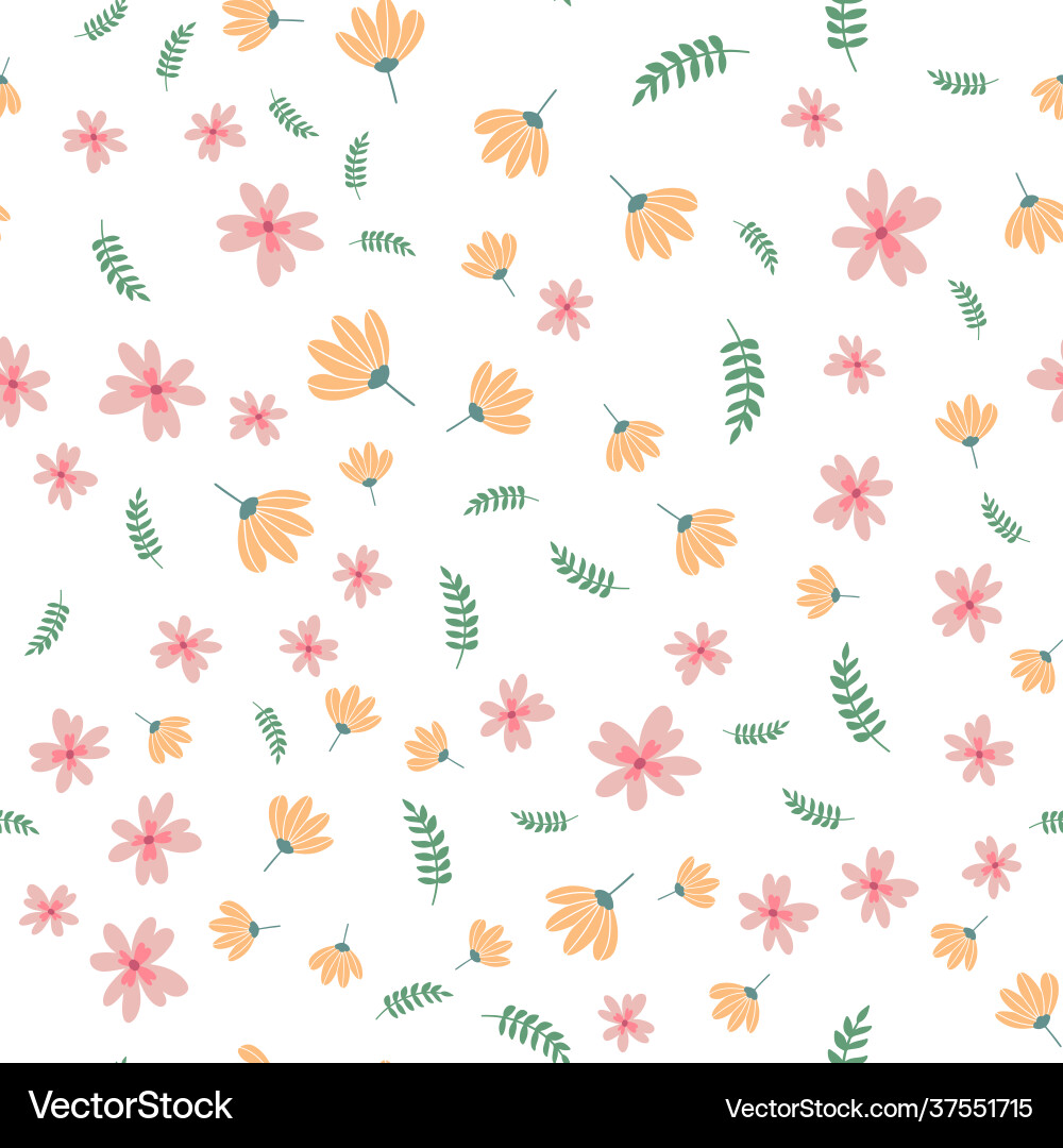 Floral Doodle Pattern Royalty Free Vector Image