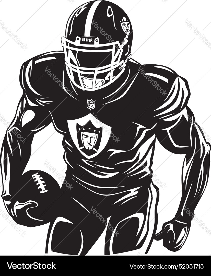 Gridiron gladiator black logo design of nfl Vector Image