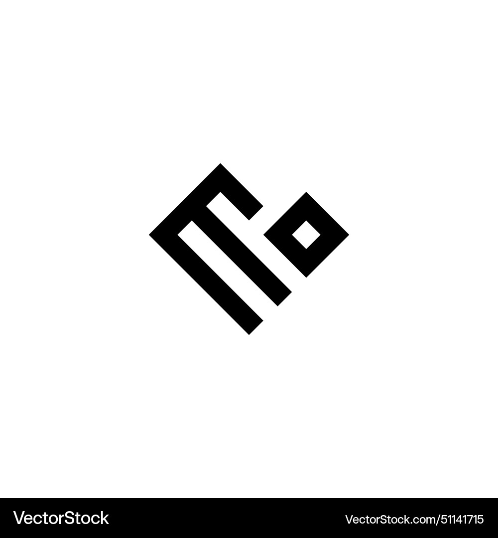 Letter m and o simple square logo symbol Vector Image