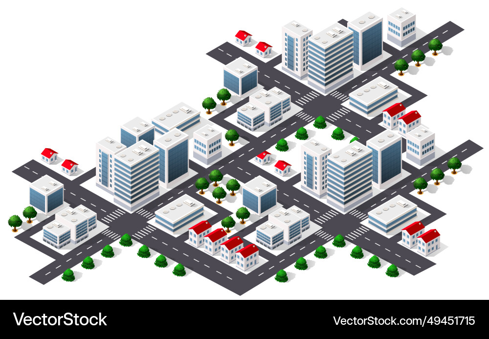 Megapolis 3d isometric three-dimensional view Vector Image