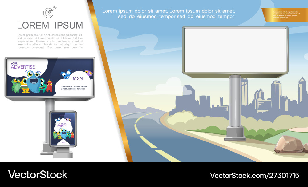 Outdoor advertising concept Royalty Free Vector Image