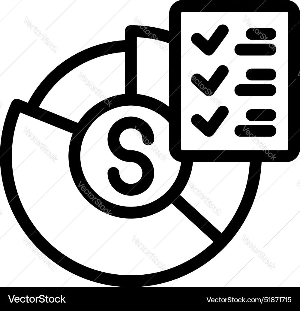 Pie chart representing financial budget planning Vector Image