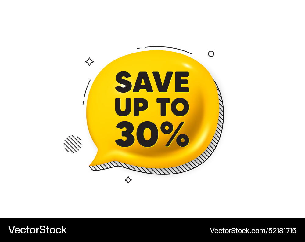 Save up to 30 percent discount sale offer price Vector Image