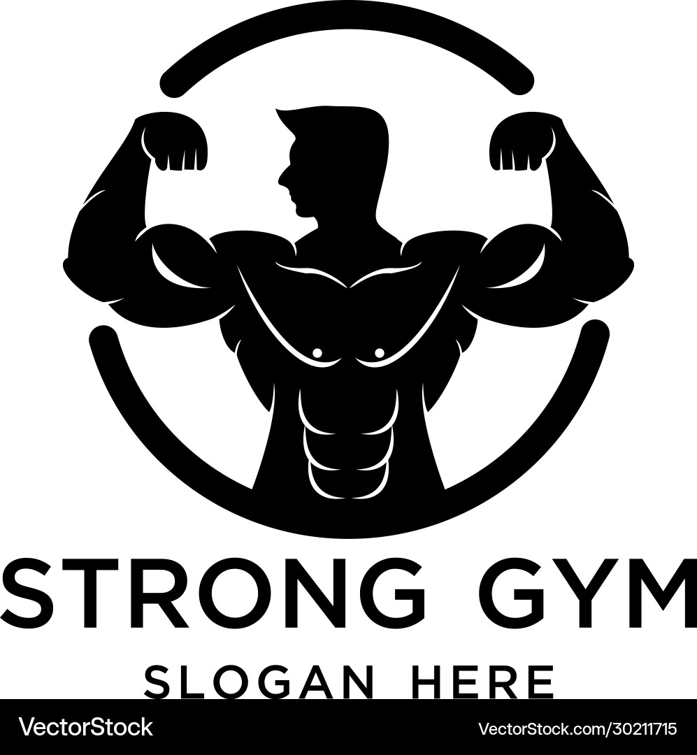 Strong gym logo design simple Royalty Free Vector Image