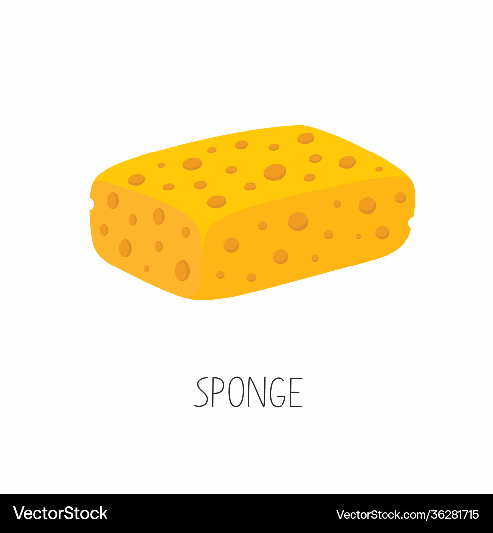 Yellow sponge cartoon icon for web Royalty Free Vector Image