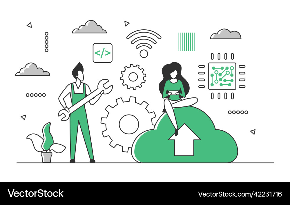 Business management process and operations Vector Image