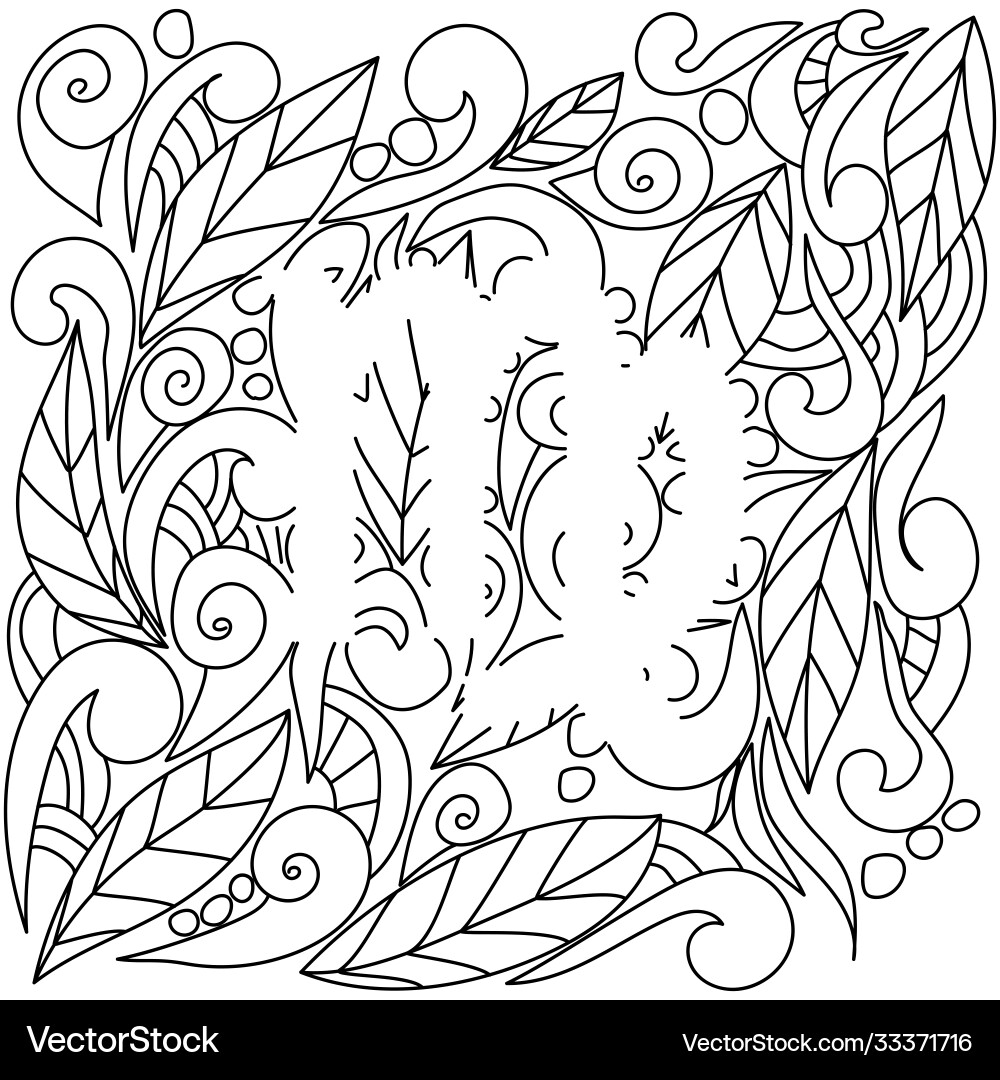 Coloring page using negative space silhouette Vector Image