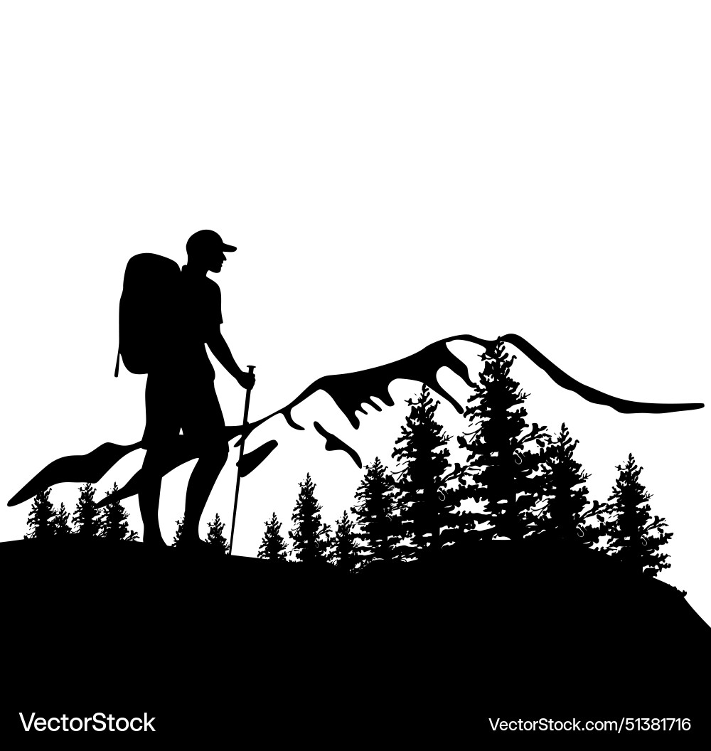 Man climbing on mountain people Royalty Free Vector Image