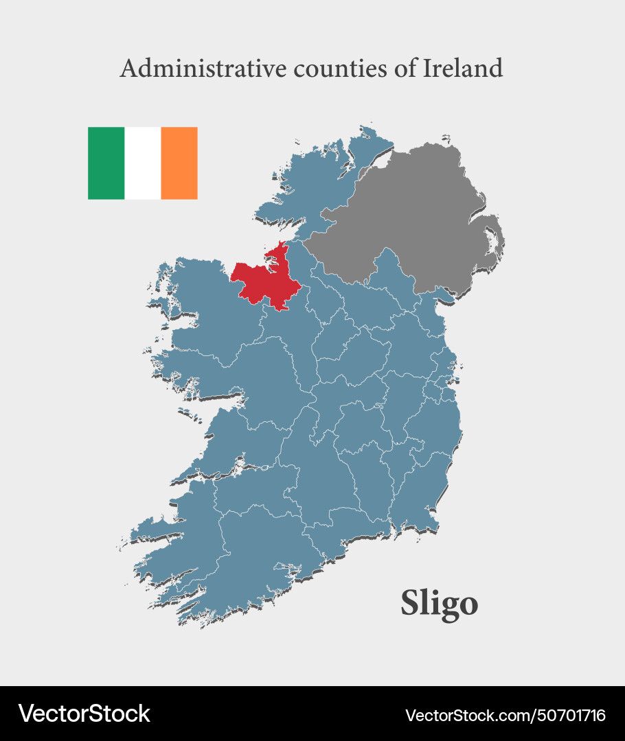 Map ireland county sligo Royalty Free Vector Image