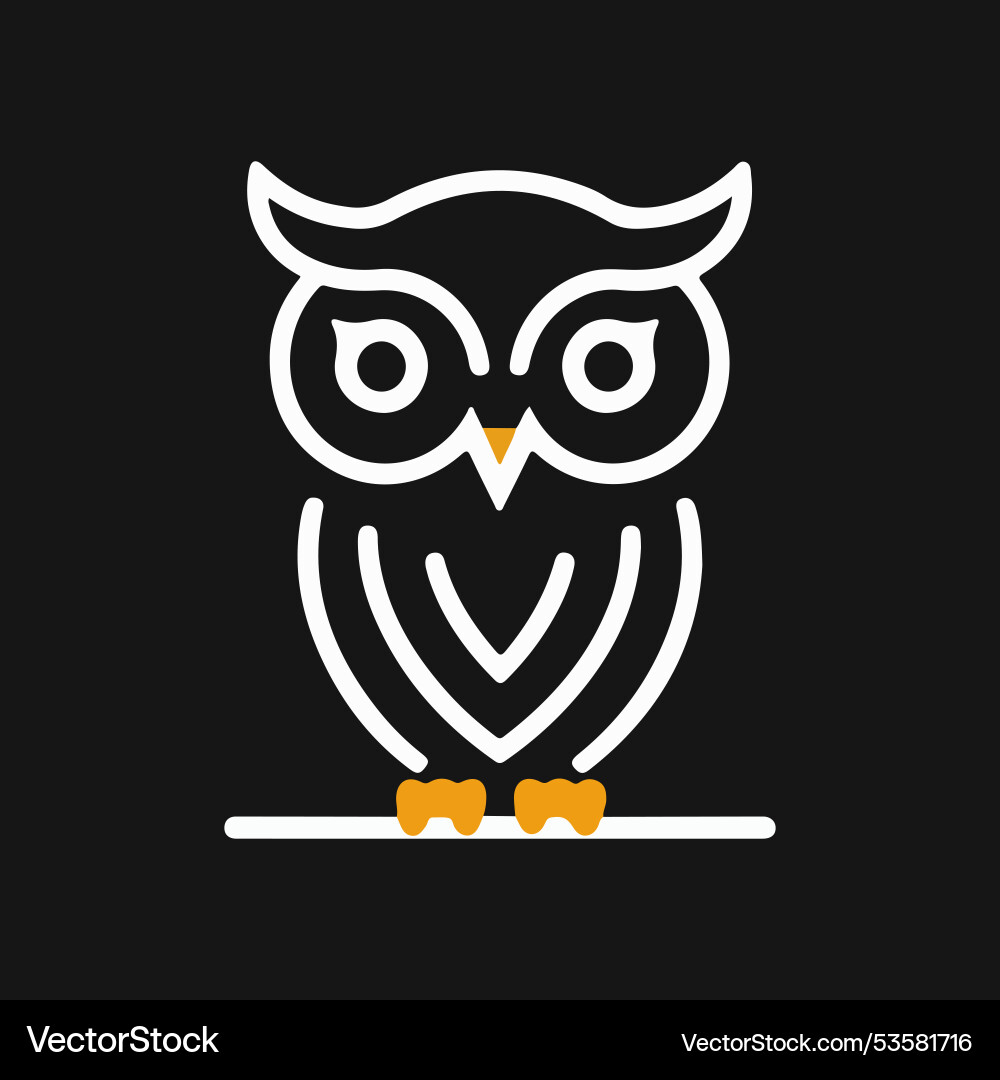 Minimalist mascot style owl for logo Royalty Free Vector