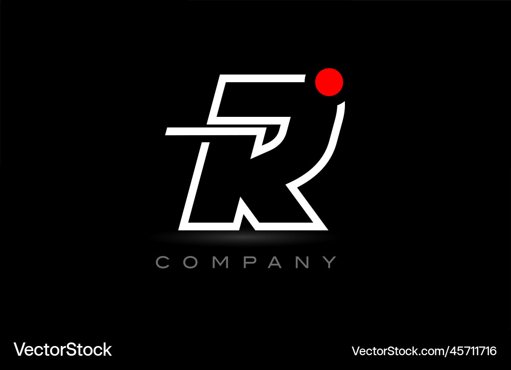 Red dot r alphabet letter logo icon design Vector Image