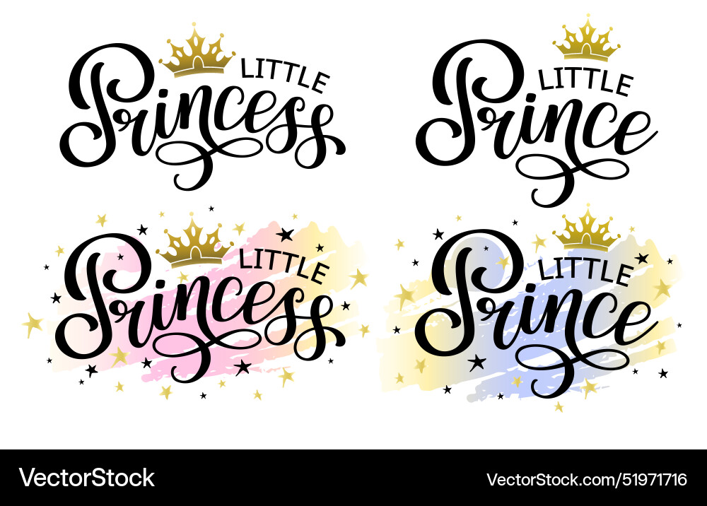 Royal Lettering - Prince & Princess Royalty Free Vector