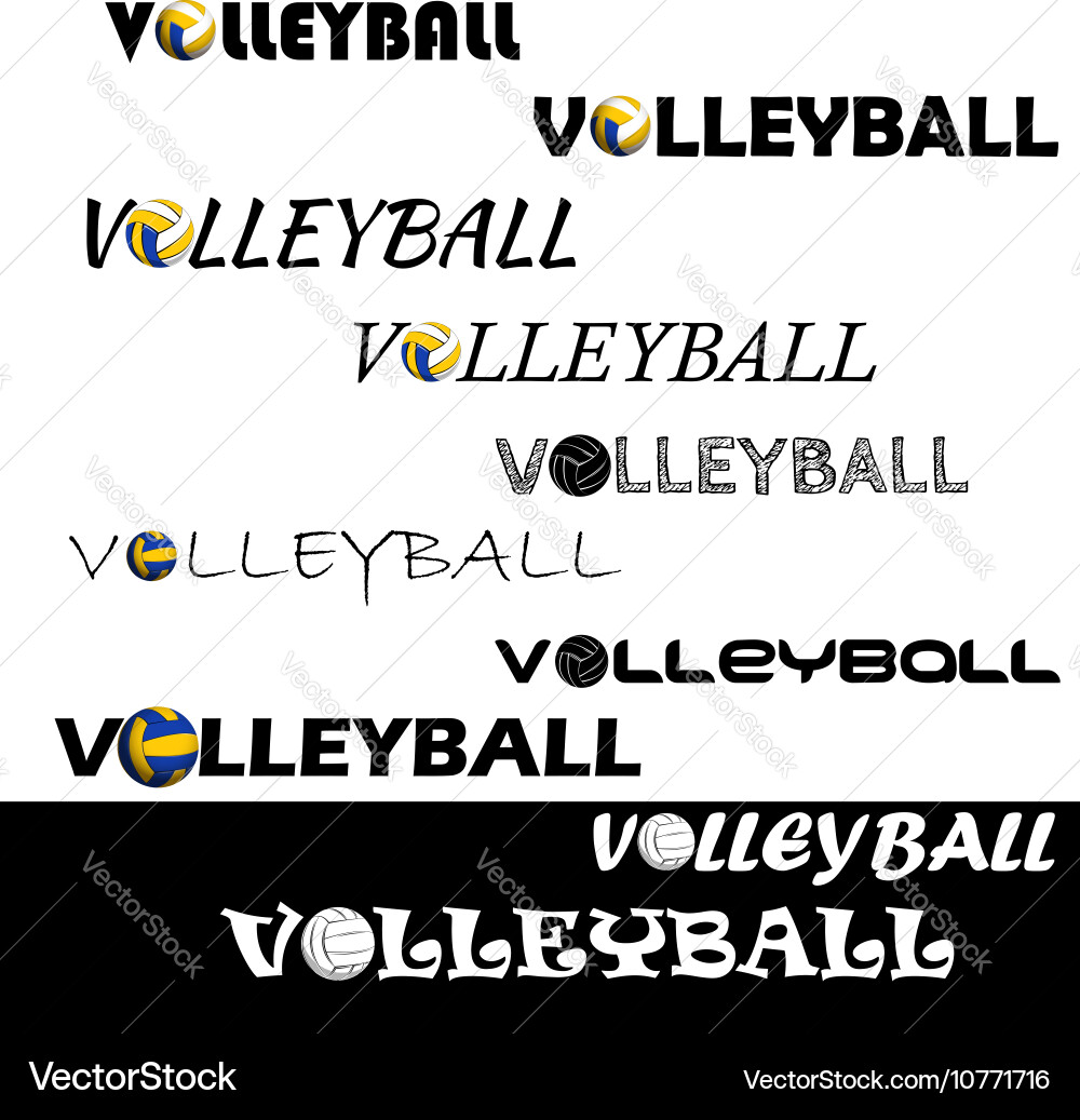 Volleyball text for logo the team and cup Vector Image